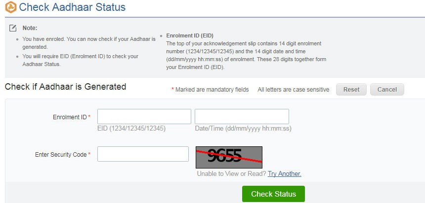 How To Check Aadhar Card Status By Enrollment ID? How To Find Lost ...